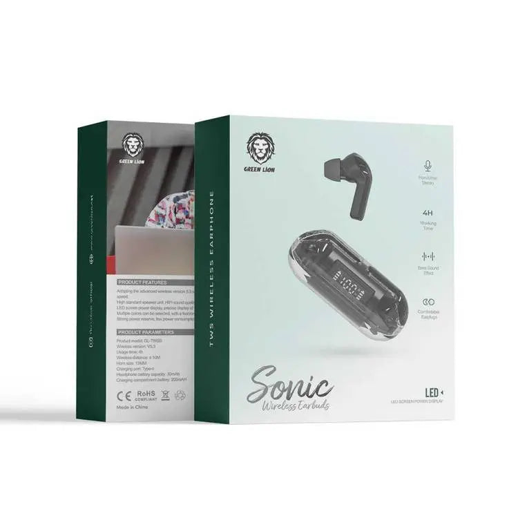 Green lion Sonic wireless earbuds black – Classic Phones