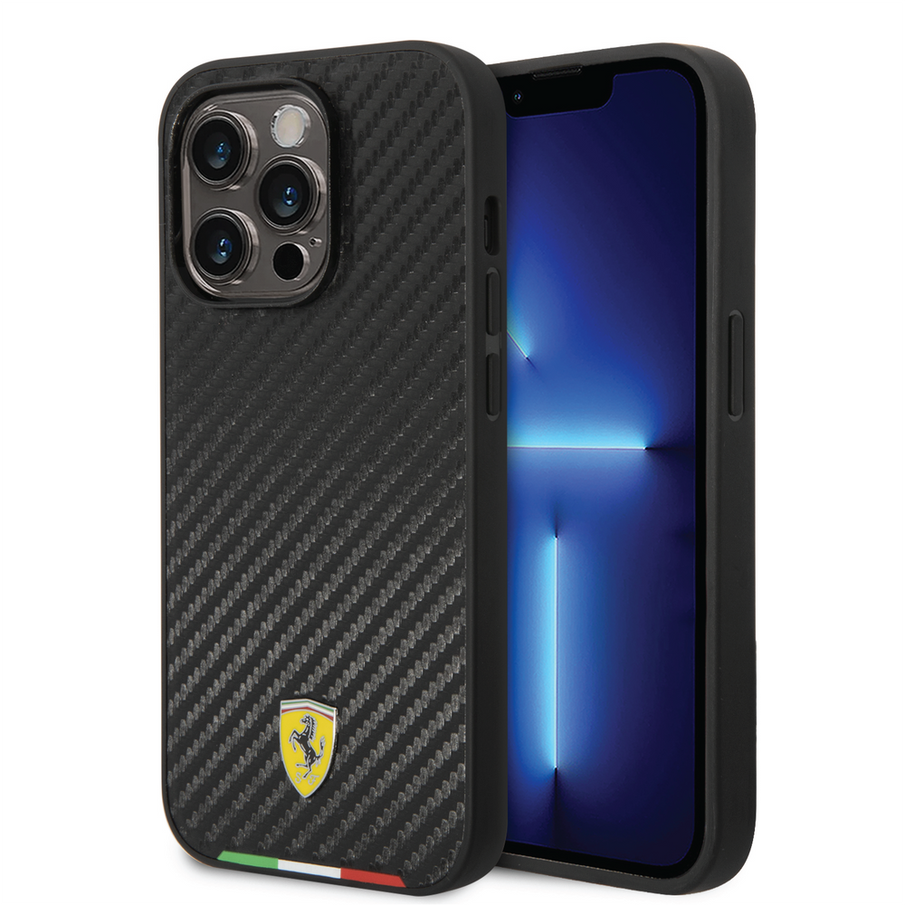 FERRARI CASE CARBON WITH ITALIAN FLAG MAGSAFE FOR IPHONE 14